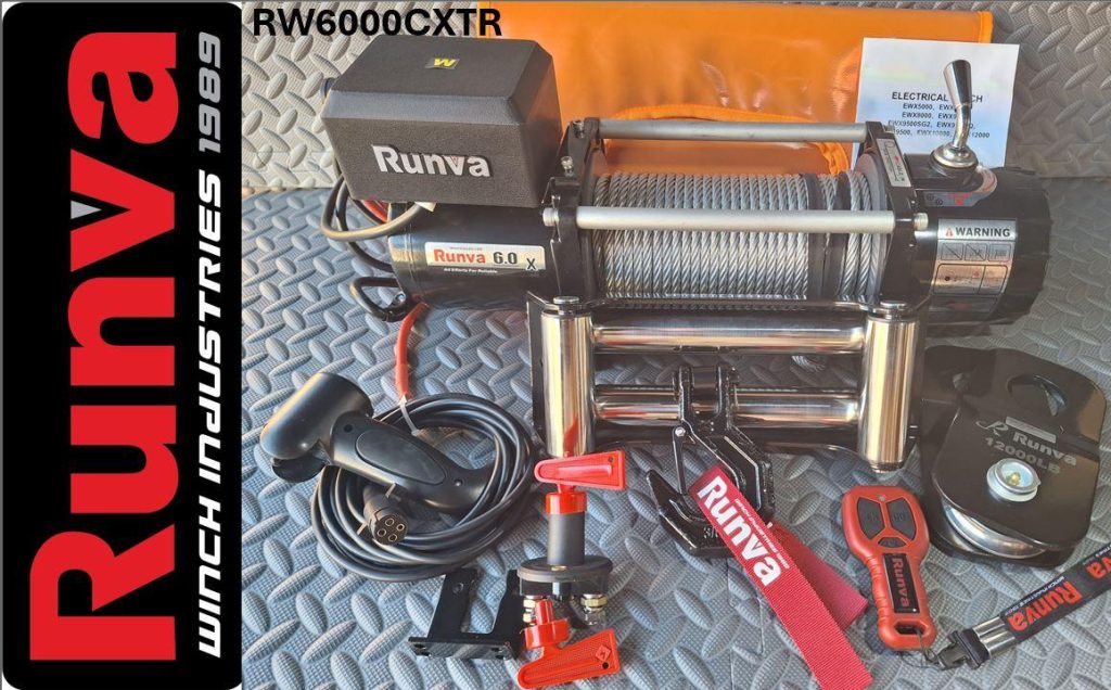 RUNVA WINCH - Steel Cable 6000lbs (2 722kg) 12V - 2 x Remotes (Wire ...